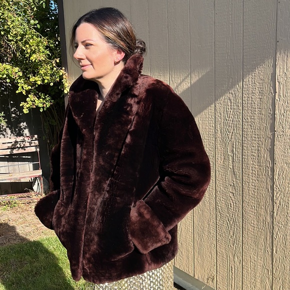 Vintage | Jackets & Coats | Exquisite Vintage Real Fur Brown Cuffed ...